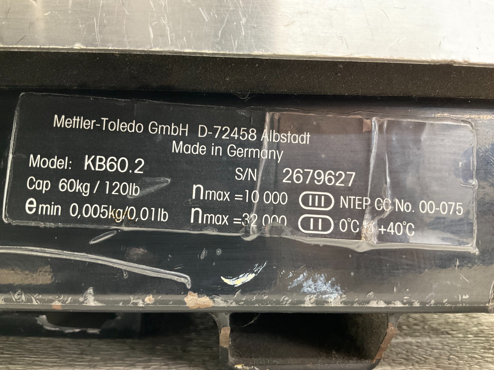 Mettler-Toledo KB60.2 Platform Scale 120 LB D-72458 2679627 KB602 | eBay