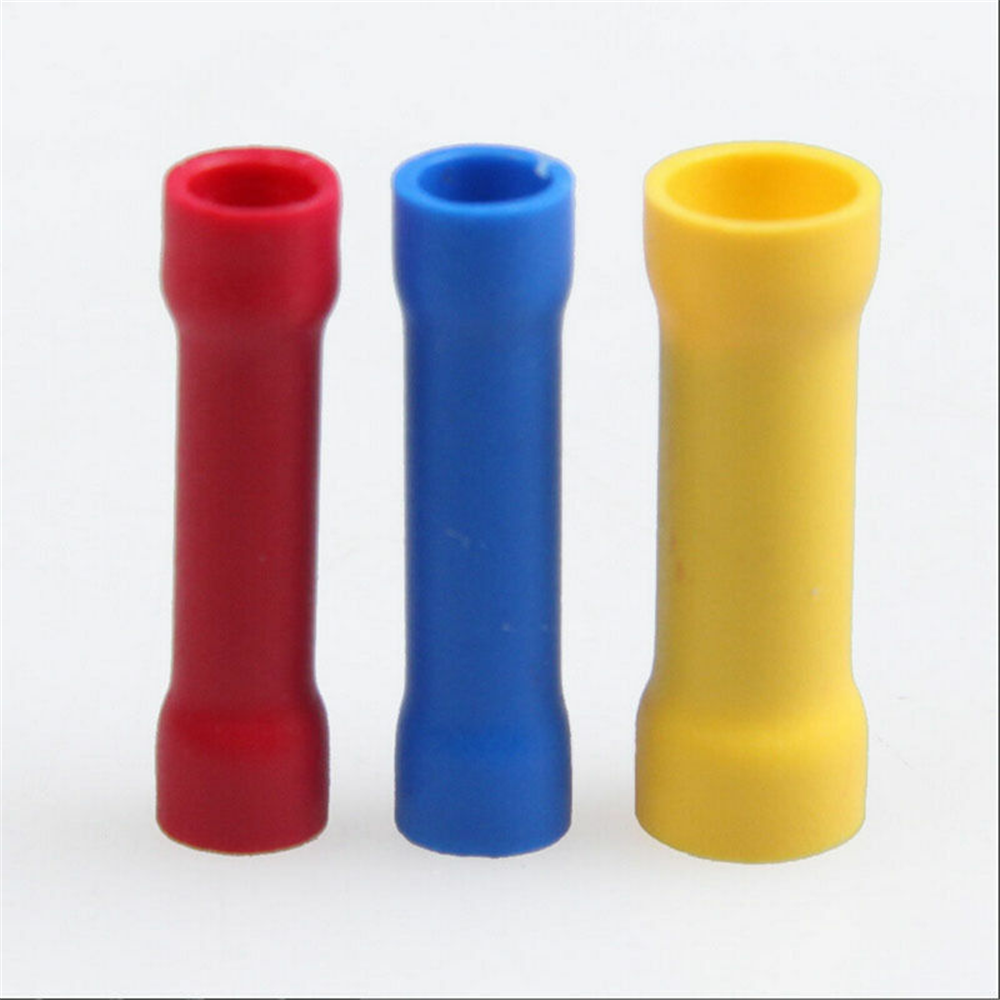 100x 10-22 AWG Assorted Insulated Wire Butt Connector Electrical Crimp ...