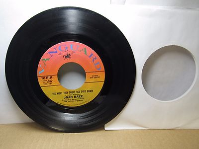 Old 45 RPM Record - Vanguard VRS-35138 Joan Baez Night They Drove Old ...