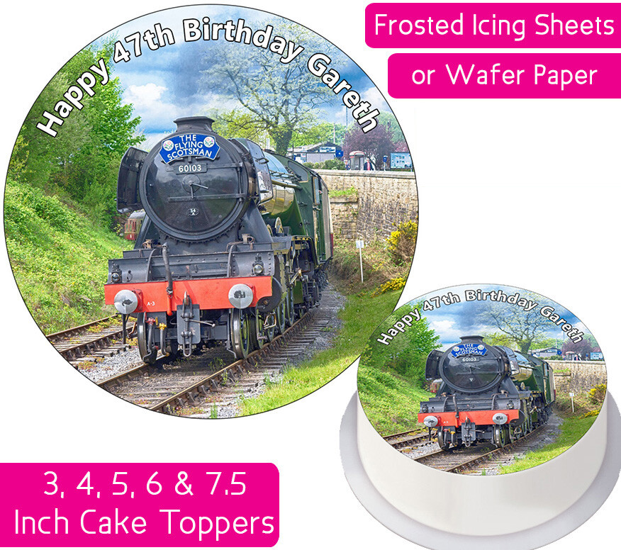 Steam Train Personalised Cake Toppers Edible Icing Wafer Decor Bday ...