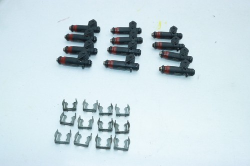 01-02 w215 w220 MERCEDES S600 M137 SET OF 12 INJECTORS & RETAINING ...