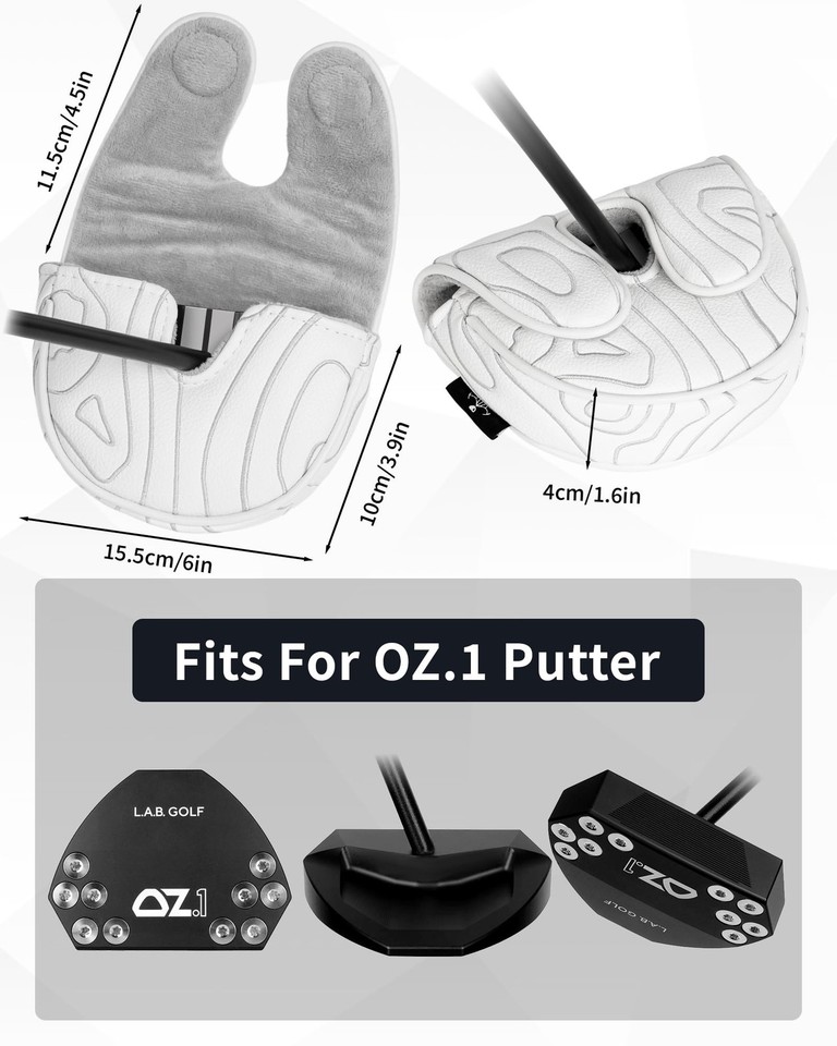Golf Putter Cover Center Shaft OZ.1 Mallet Headcover Magnetic for Lab ...