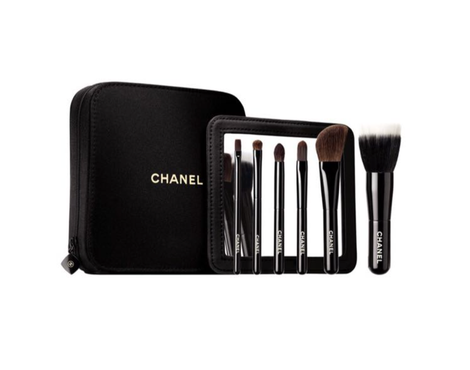 1 Chanel Collection 6 Essential MINI BRUSH Makeup SET w/Mirror+Bag ...