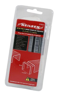 1250 Piece 8 mm Square / Flat Staples ( 1.2 x 8mm x 11.3 mm ) | eBay UK