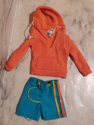 Vntg 1960's KEN Doll Orange Hooded Sweat Shirt #1406 SKIN DIVER & Sport ...