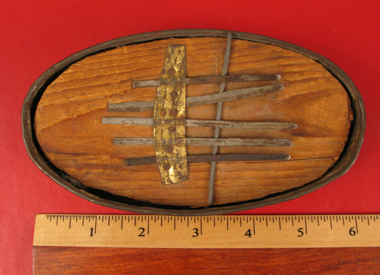 ANTIQUE AFRICAN TIN CAN PRIMITIVE MUSICAL INSTRUMENT KALIMBA FINGER ...