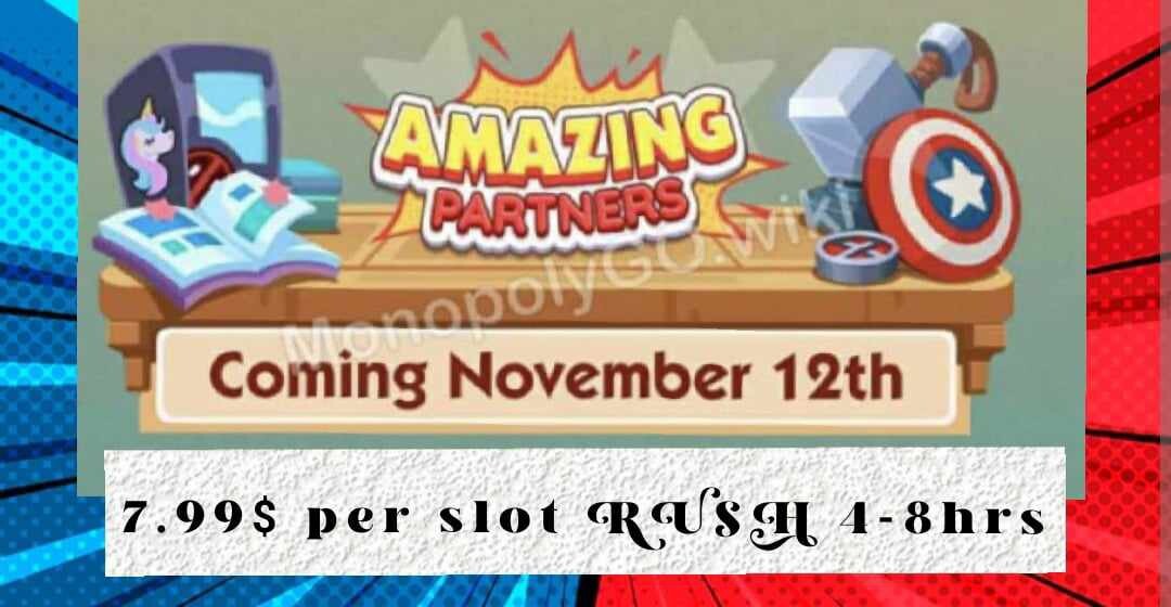 Amazing Partners-monopoly💥go Partner Event Rush 4-8hrs 7.99$/slot | eBay
