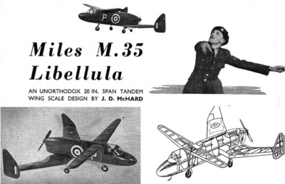 Model Airplane Plans (FF): Miles M.35 Libellula Scale 20" .3cc by Doug ...
