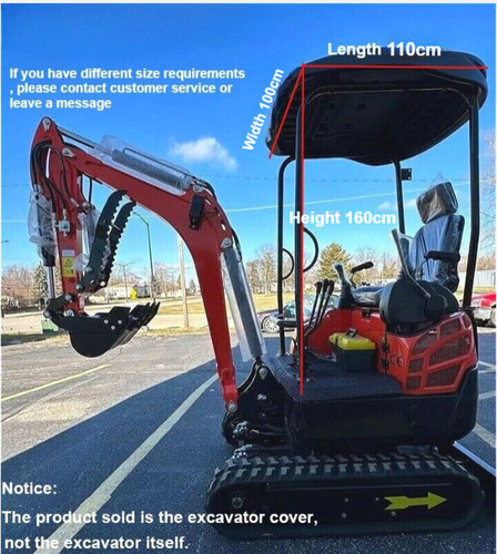 1set Mini Digger Rain Cover Windproof Warm Awning PVC Cover For 1-2Ton ...