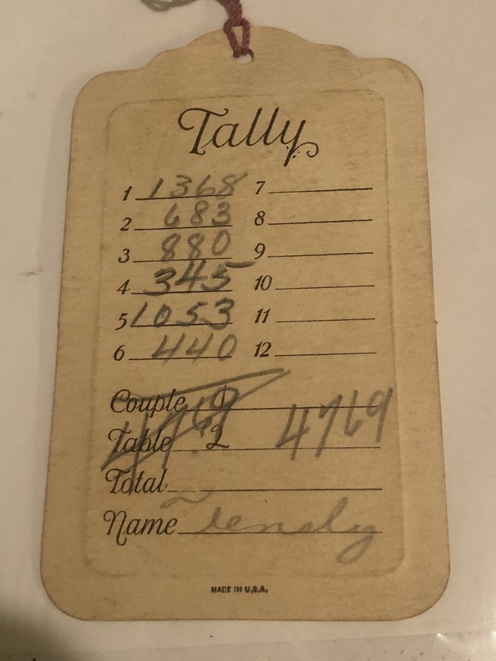vintage Tally Card Man In Pink Playing Guitar Box2 | eBay