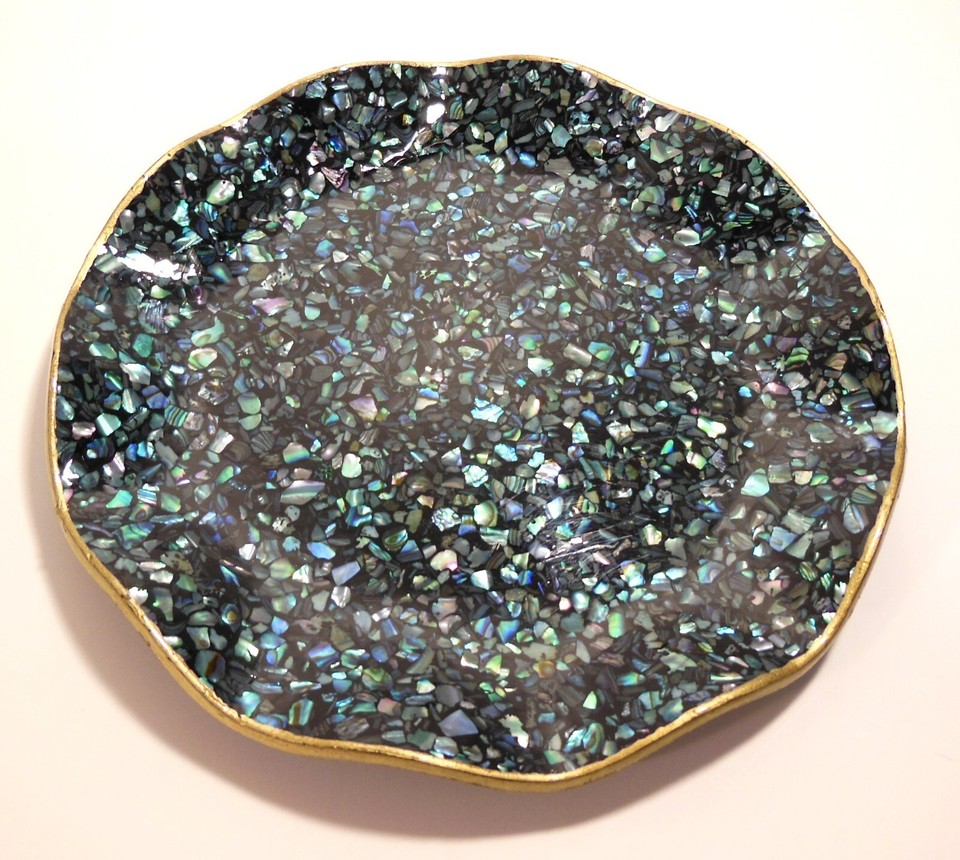 Vintage Genuine PAUA SHELL Plate, Made in New Zealand, 7 Inches, Very ...