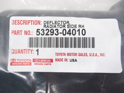Genuine OEM Toyota 53293-04010 Right Radiator Support Air Deflector 16 ...