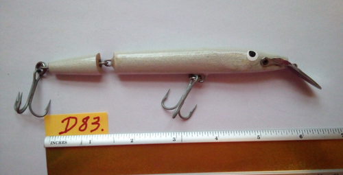 D83) Rapala Sliver Jointed Crankbait Fishing Lure- White with Magnum ...