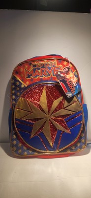 New Captain Marvel Backpack Flap Organizer Side Pockets School | eBay