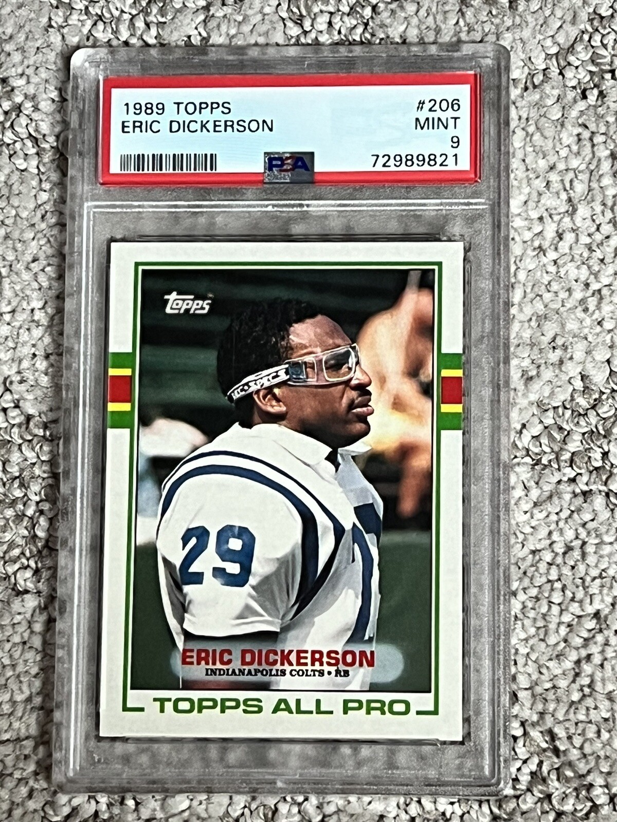 PSA 9 MINT FOOTBALL CARD 1989 TOPPS ERIC DICKERSON HOF INDIANAPOLIS ...