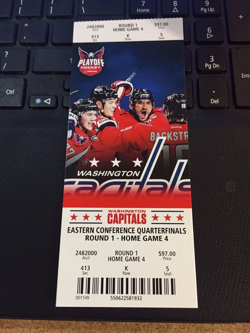 2016 WASHINGTON CAPITALS VS PHILADELPHIA FLYERS TICKET STUB GAME #7 ...