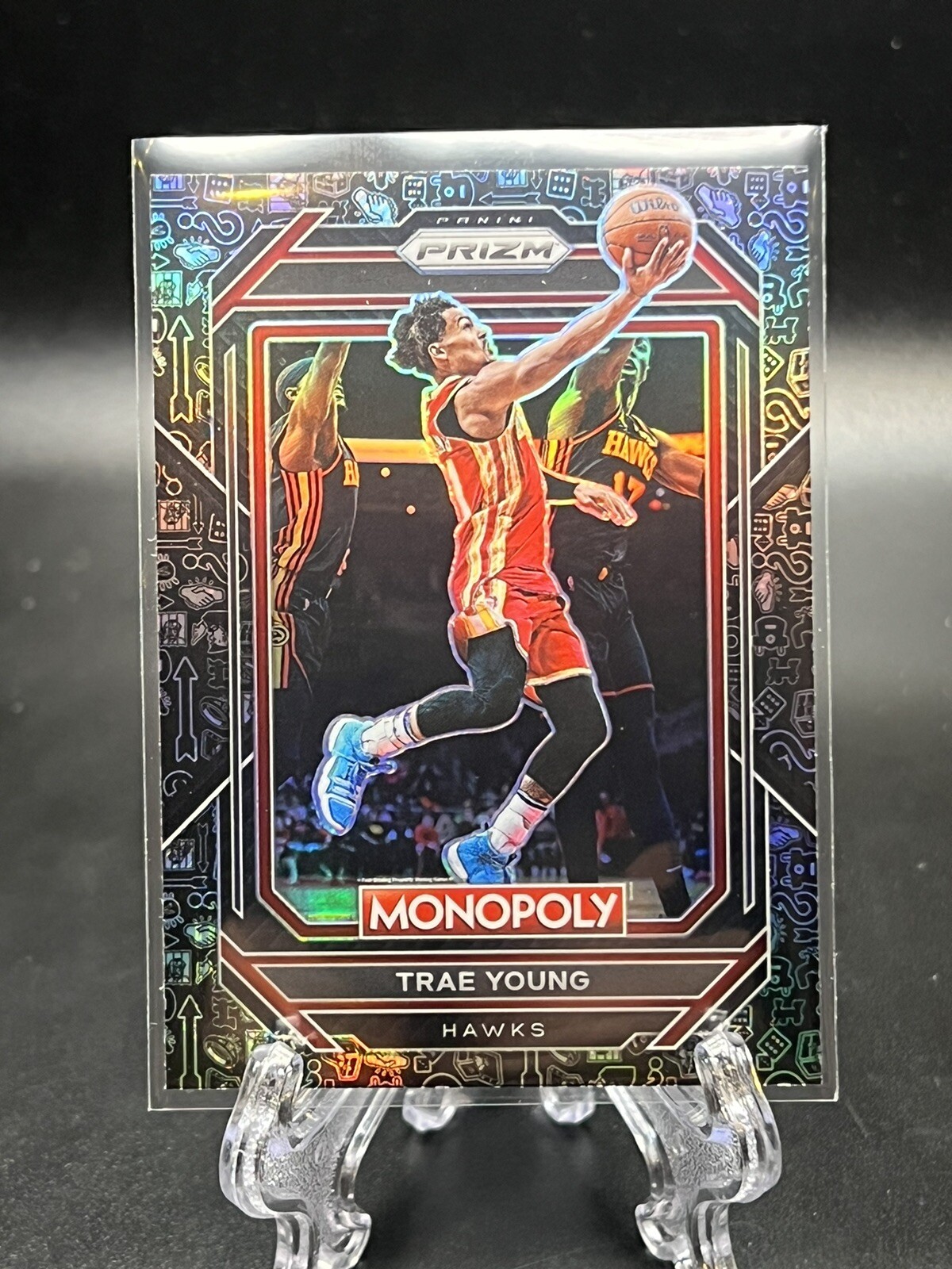 2023 Monopoly Prizm Trae Young Black Icons Parallel SSP Atlanta Hawks ...