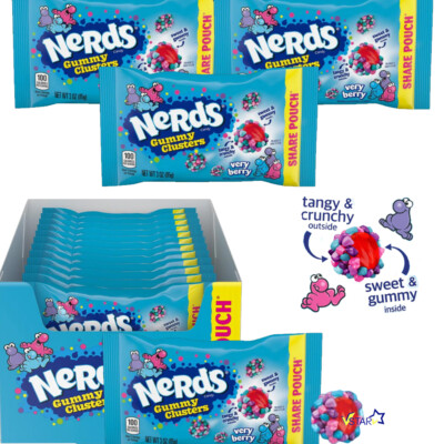 Nerds Very Berry Gummy Clusters Bag 85g Perfect Treate 5|8|12(Full Box ...