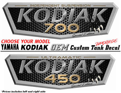 Yamaha Kodiak 400 450 700 OEM ATV Tank Decal Graphic Sticker Kit emblem ...