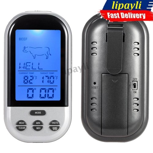 Digital Wireless Food Meat Oven BBQ Thermometer Remote Probe Cooking ...