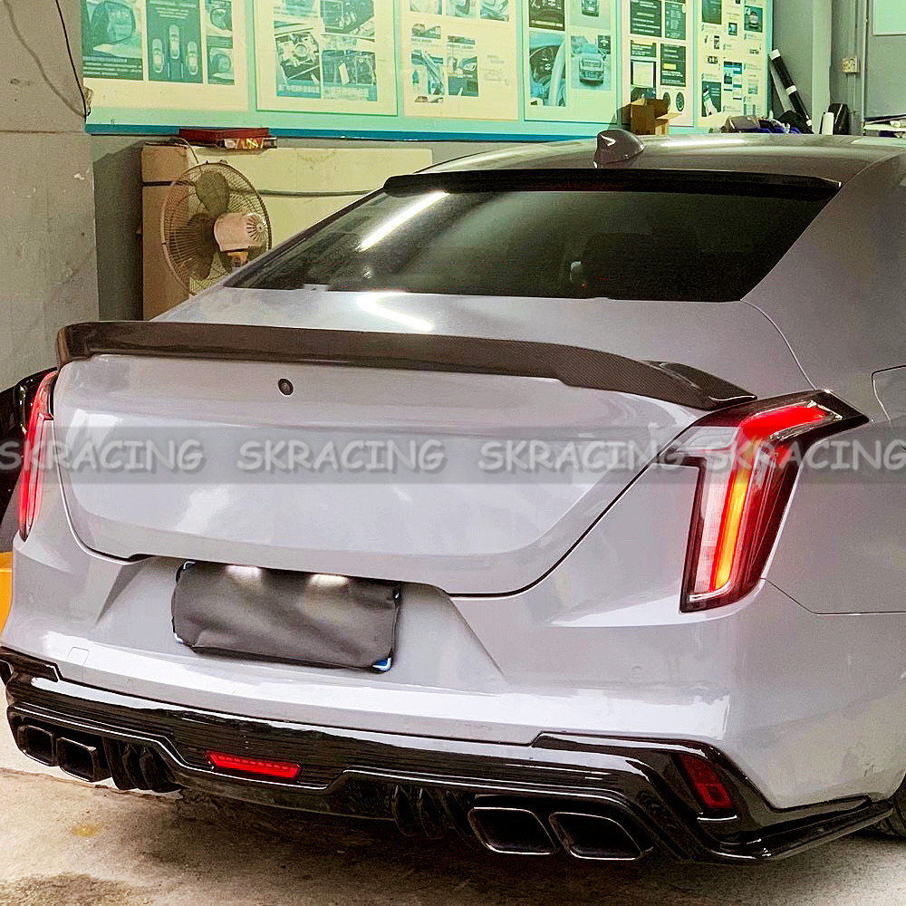 FOR 2020-2022 CADILLAC CT5 V STYLE HIGHKICK DUCKBILL CARBON FIBER TRUNK ...