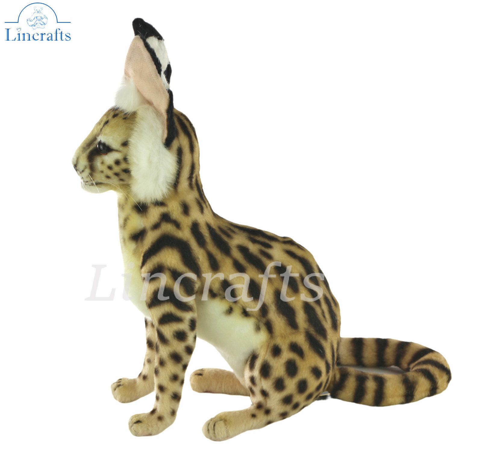 Hansa Sitting Serval Cat 8040 Plush Soft Toy Sold by Lincrafts UK Est ...