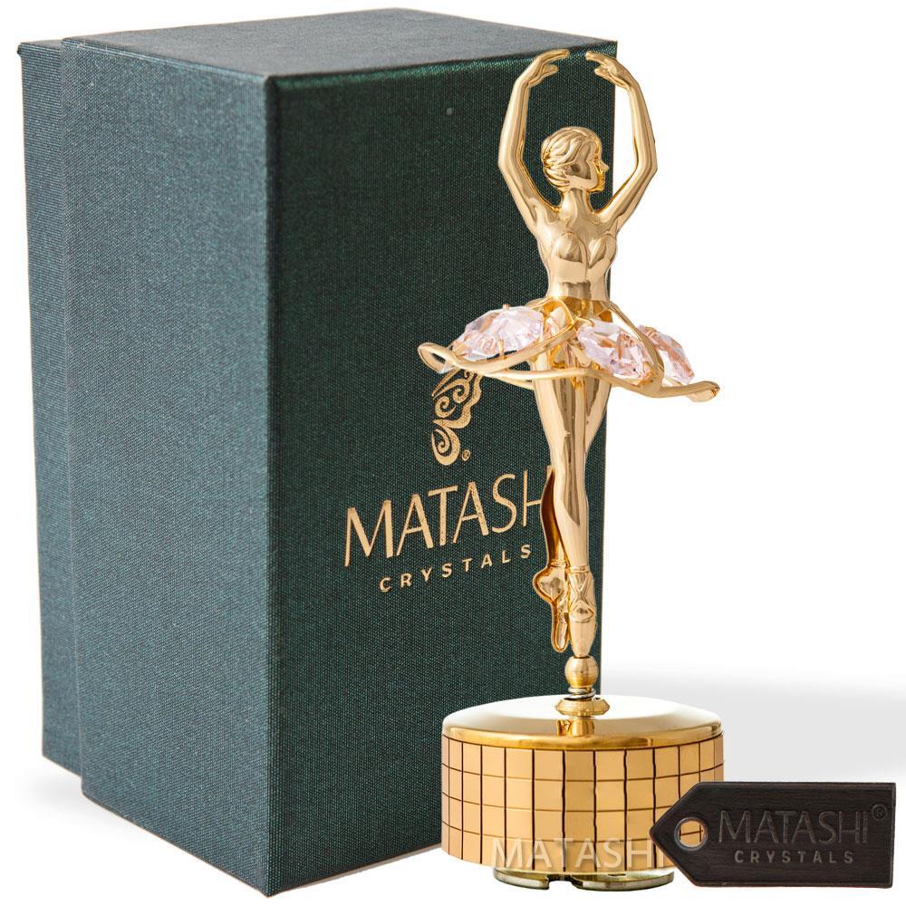 Matashi 24k Gold Ballet Dancer Wind-Up Music Box Memory Gold for sale ...