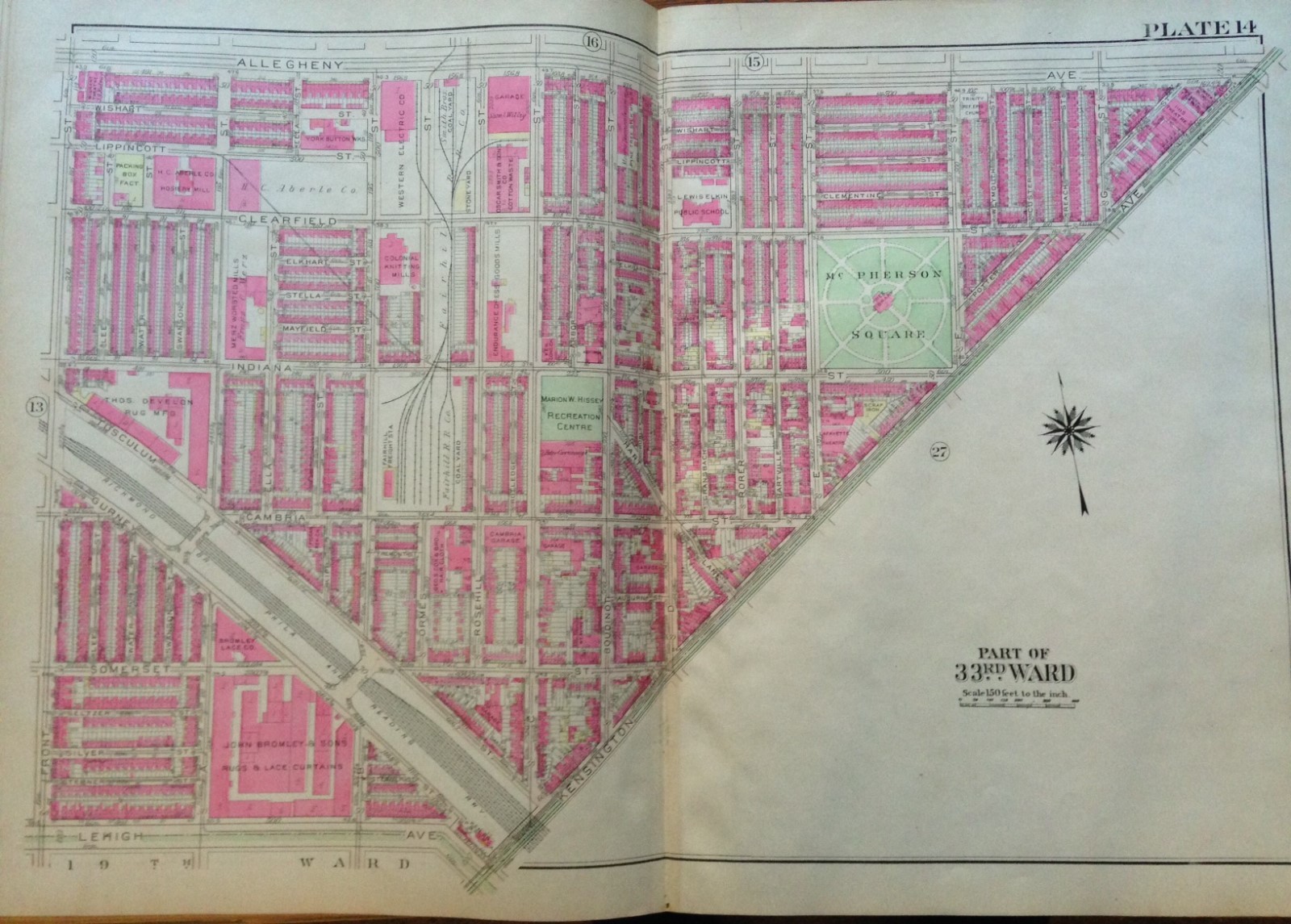 ORIG 1925 PHILADELPHIA PA THE BADLANDS MCPHERSON SQUARE ATLAS MAP | eBay