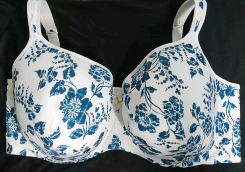Cacique Bra 50 G NWOT Blue & White Flowers | eBay