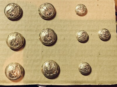 JOB LOT x 10 BUTTONS US ARMY EAGLE EMBLE MILITARY POST WW2 USA U.S ...