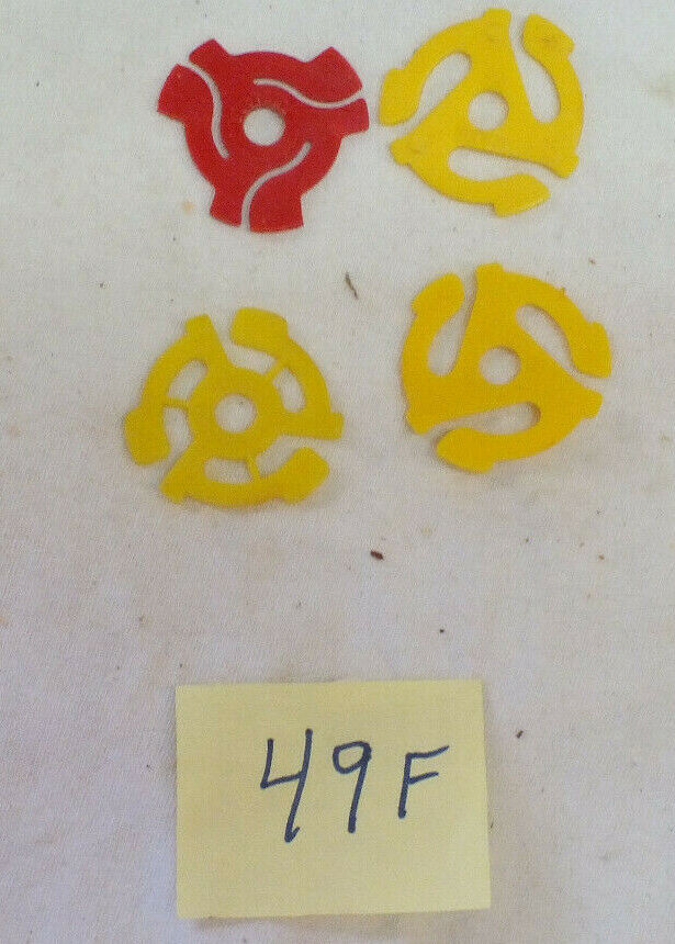 Vintage Various Lot of 4 Red And Yellow Plastic 45 RPM Record Adaptor ...