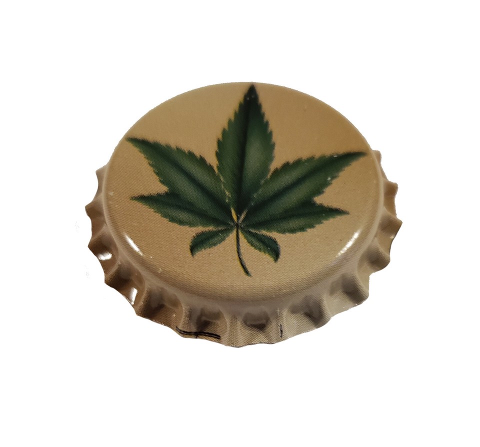 100 Pot Leaf Beer Bottle Caps Uncrimped Crown Caps Marijuana Hemp | eBay