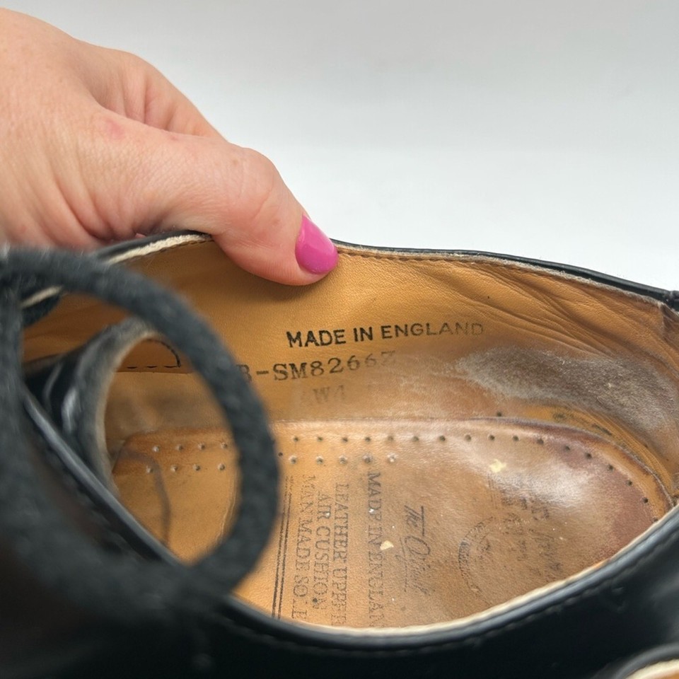 RARE VTG 80s Mens Dr. Martens 8266 Black Oxfords Sz 8 MI ENGLAND Toe ...