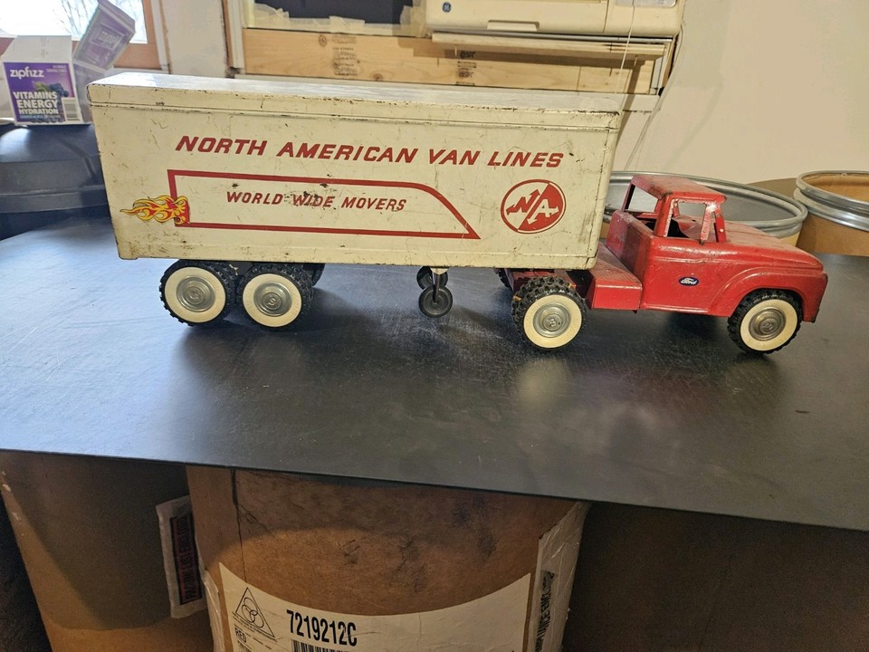 STRUCTO NORTH AMERICAN VAN LINE FORD Vintage TRUCK IN PRESSED STEEL ...
