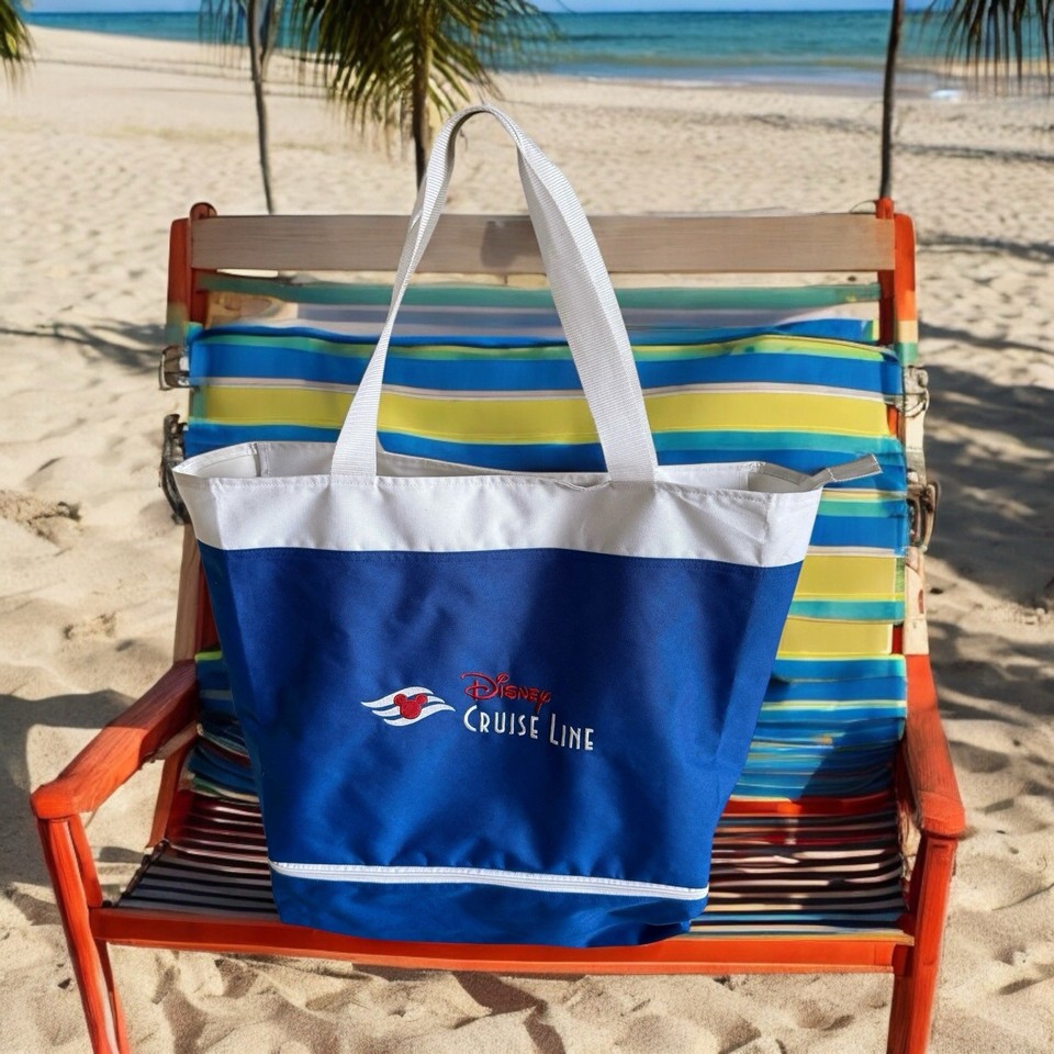 DISNEY CRUISE Ship LINE Blue LARGE 22 CANVAS BEACH POOL Travel BAG TOTE ...
