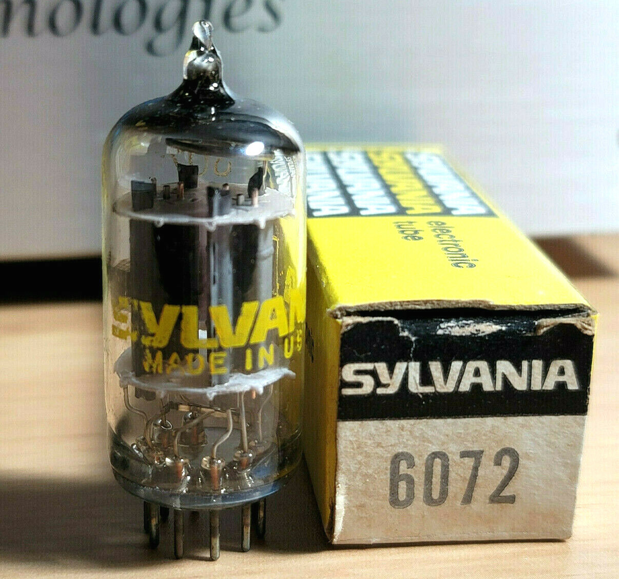 6072 SYLVANIA 12AY7 17MM GREY PLATE VACUUM TUBE NOS NIB *CURVE TRACER ...
