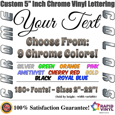 5 Inch Custom Chrome Letters Numbers Decal Sticker Vinyl Boat Car Truck ...