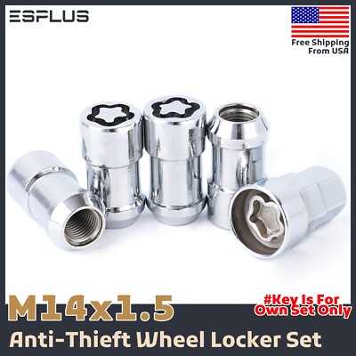 4 Pc Ram Wheel Lock W Key M14x1.5 Chrome Fits 2012-2022 Ram 1500 5-Lug ...