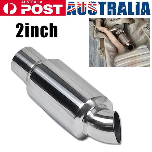 Universal 2'' Inlet Exhaust Cannon Muffler Stainless Steel Pipe | eBay ...