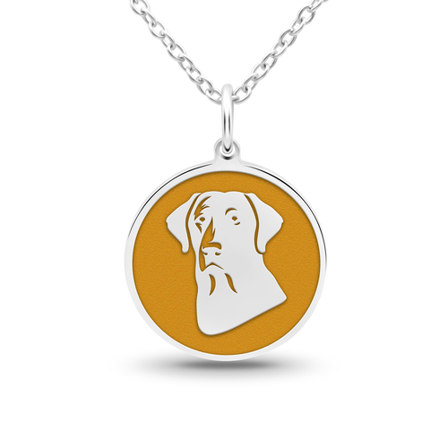 Tokemoti 925 Sterling Silver Rhodesian Ridgeback Yellow Enamel Pendant ...