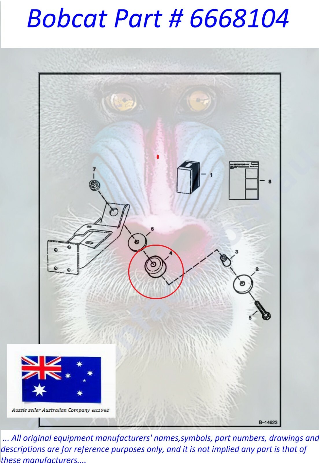 Engine Mount Rubber fits Bobcat 6668104 653 751 753 763 773 853 863 873 ...