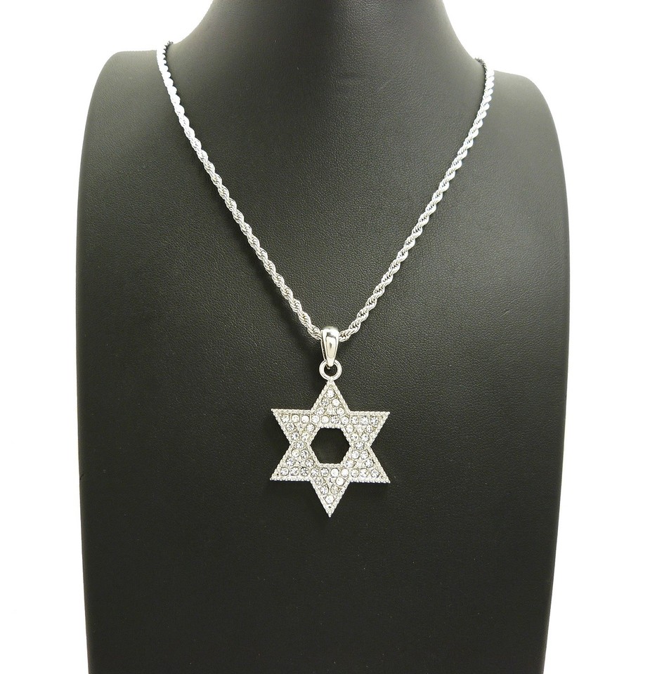 NEW 6-POINT STAR PENDANT & 24" BOX/CUBAN/ROPE CHAIN NECKLACES - XSP596 ...