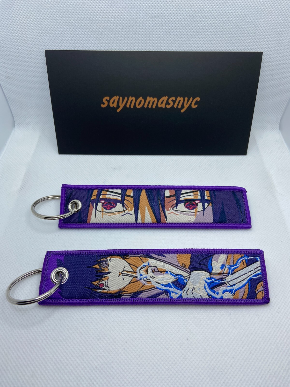 Naruto Anime Manga Sasuke Uchiha Embroidered Jet Tag Keychain | eBay