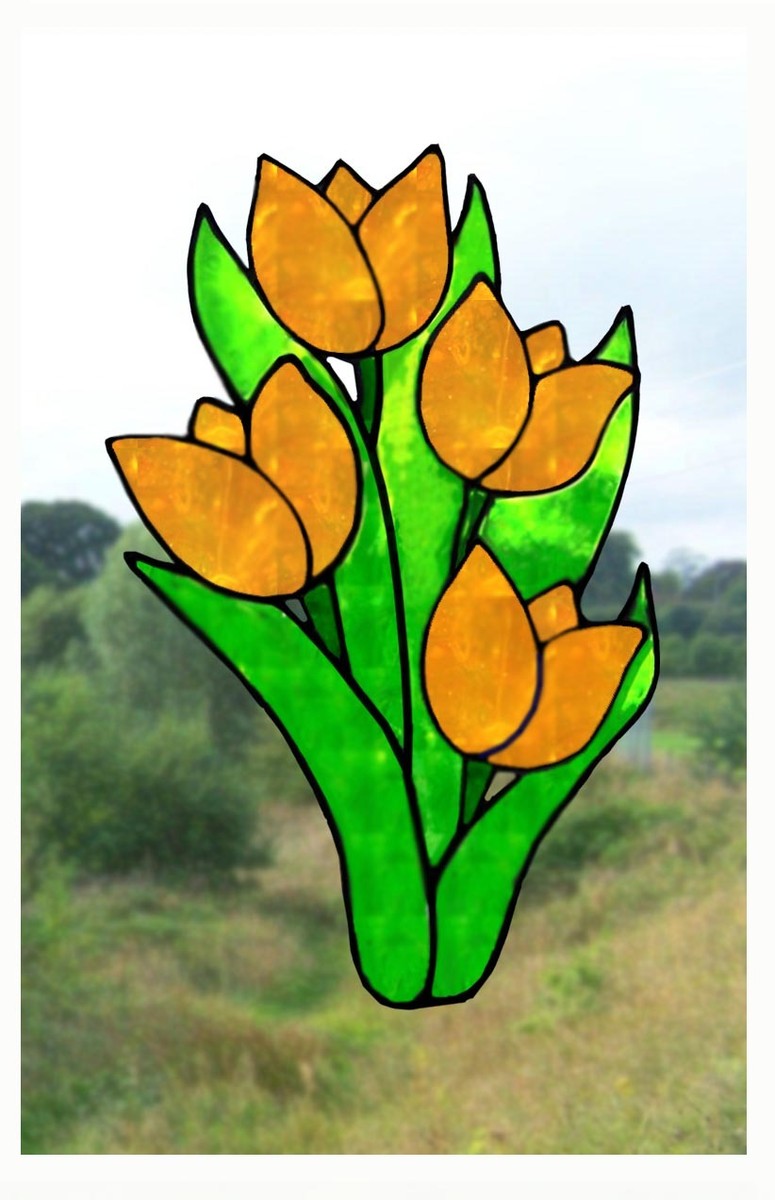 Stained Glass Tulips Patterns