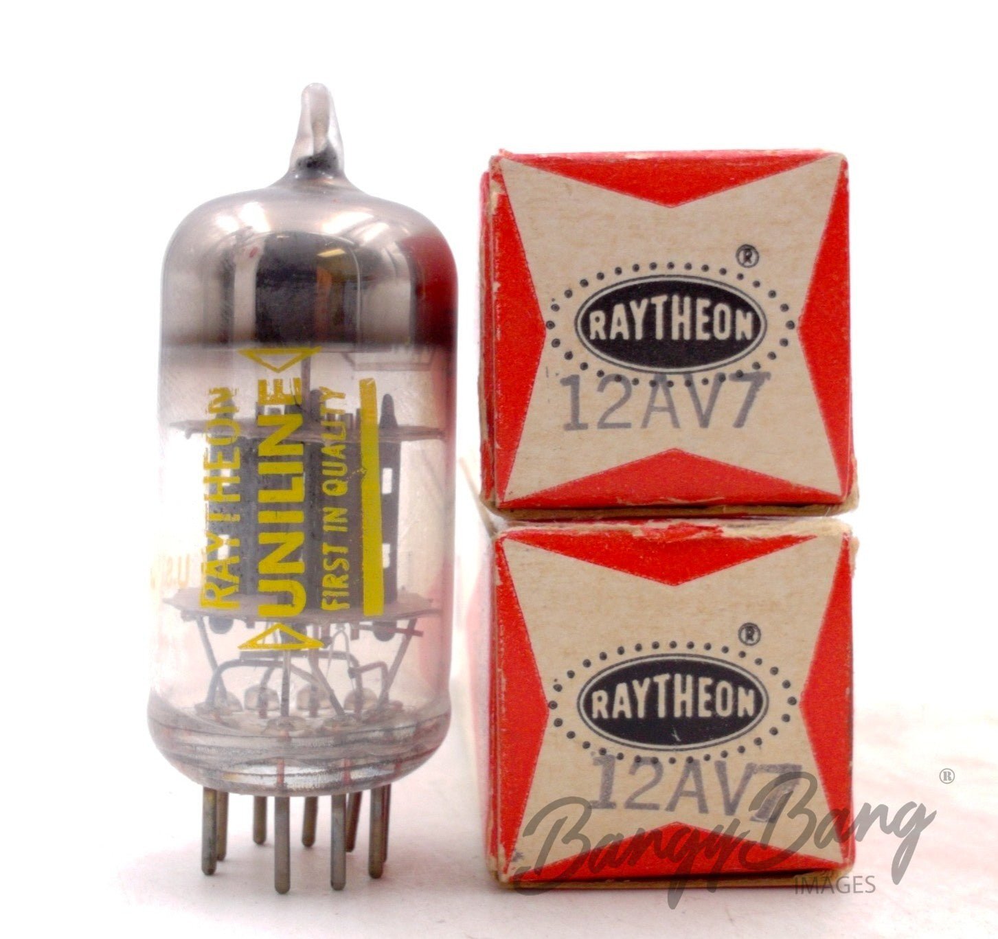 2 Raytheon 12AV7 Twin Triode Oscillator Mixer VHF TV Valve- BangyBang ...