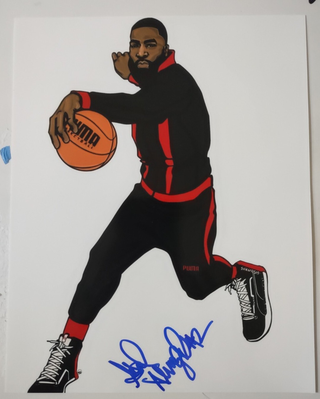 GOD SHAMMGOD STREET BALL ICON DRIBBLE GOD SIGNED CUSTOM ART EDIT PUMA ...