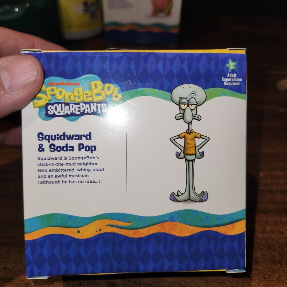 SpongeBob Squarepants Squidward & Soda Pop 2.25" Flocked Figures 2 Pack ...