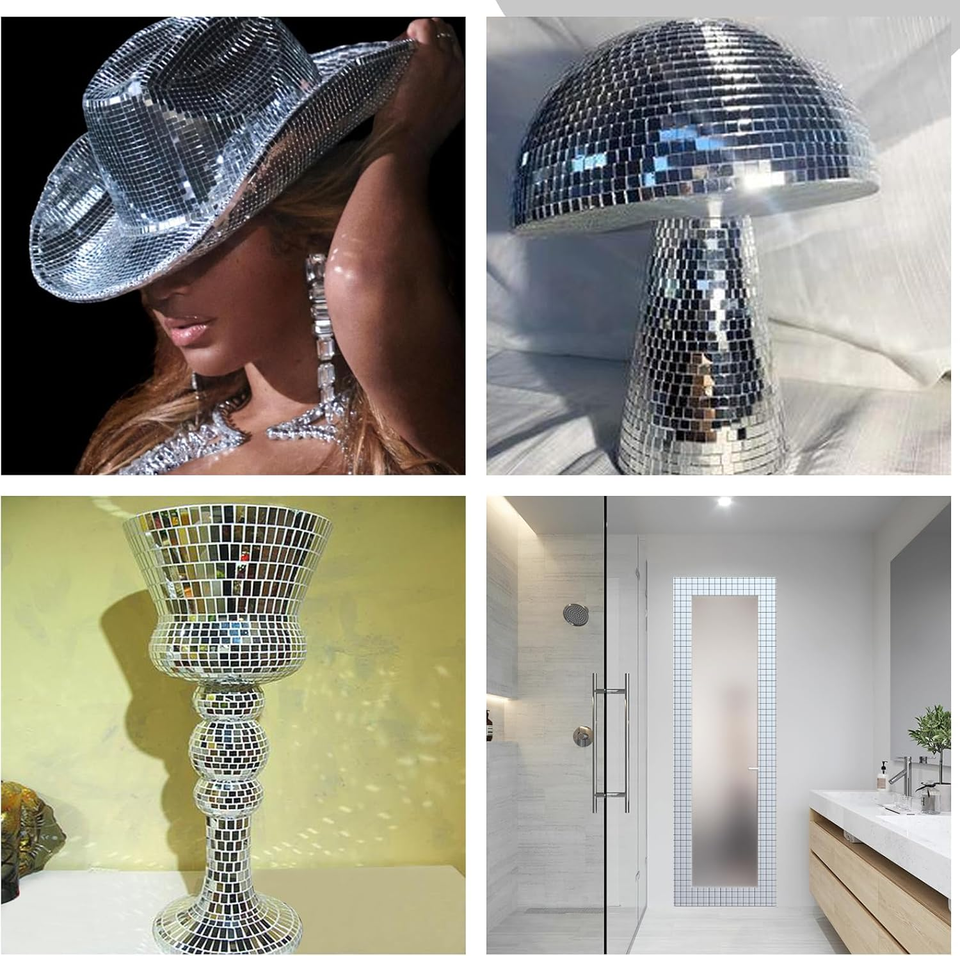 Mirror Tiles Self Adhesive, 5100 Pieces Mosaic Tiles Sheet, Disco Ball ...