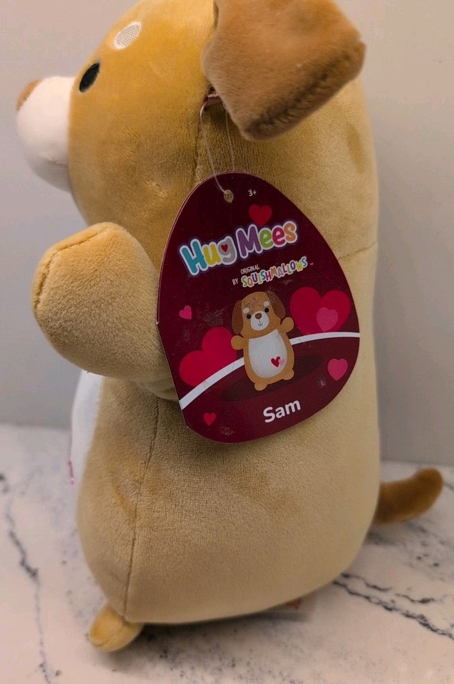 10” Sam Dog 2024 Valentines Brown Hug Mees Squishmallow Plush Toy NWT ...