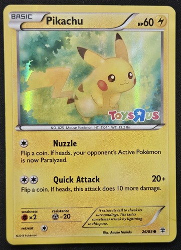 Pikachu 26/83 Generations Toys R Us Stamped Exclusive Holo Pokémon TCG ...